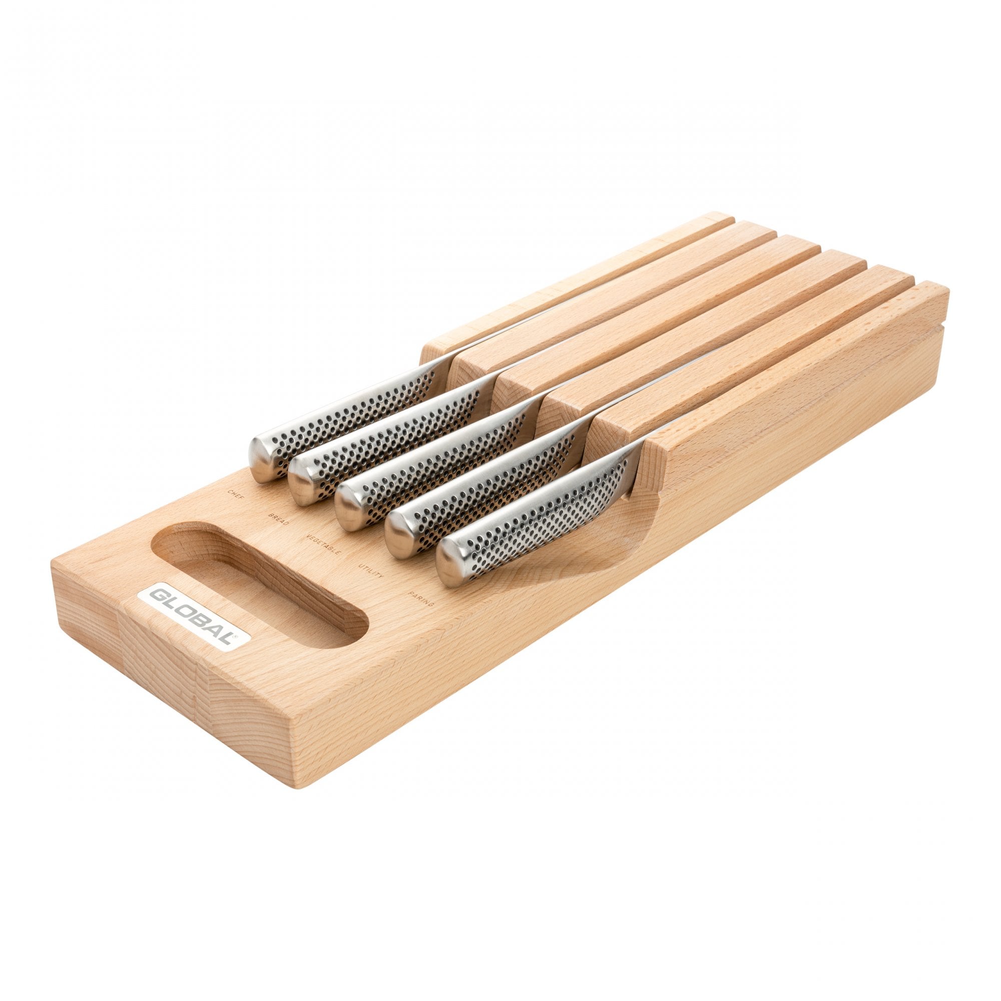 Global Hikaeme 6pc In-Drawer Knife Dock Set from GLOBAL Knives UK